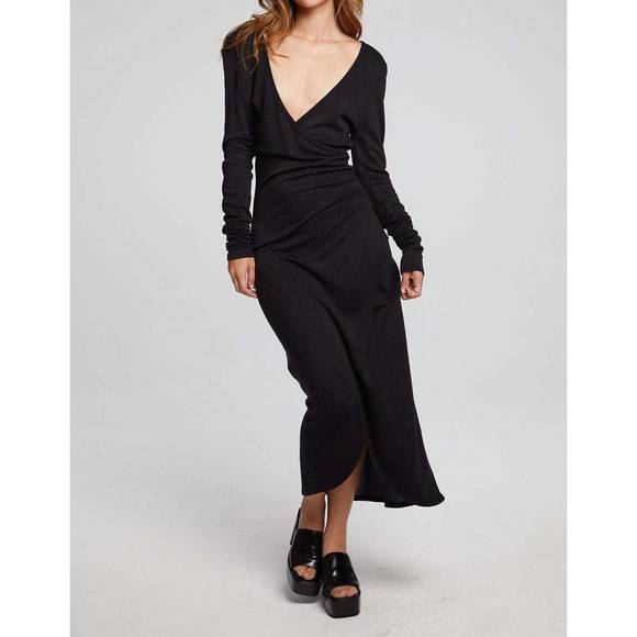 Chaser | Dresses | New Chaser Harmony Midi Dress In Black | Poshmark